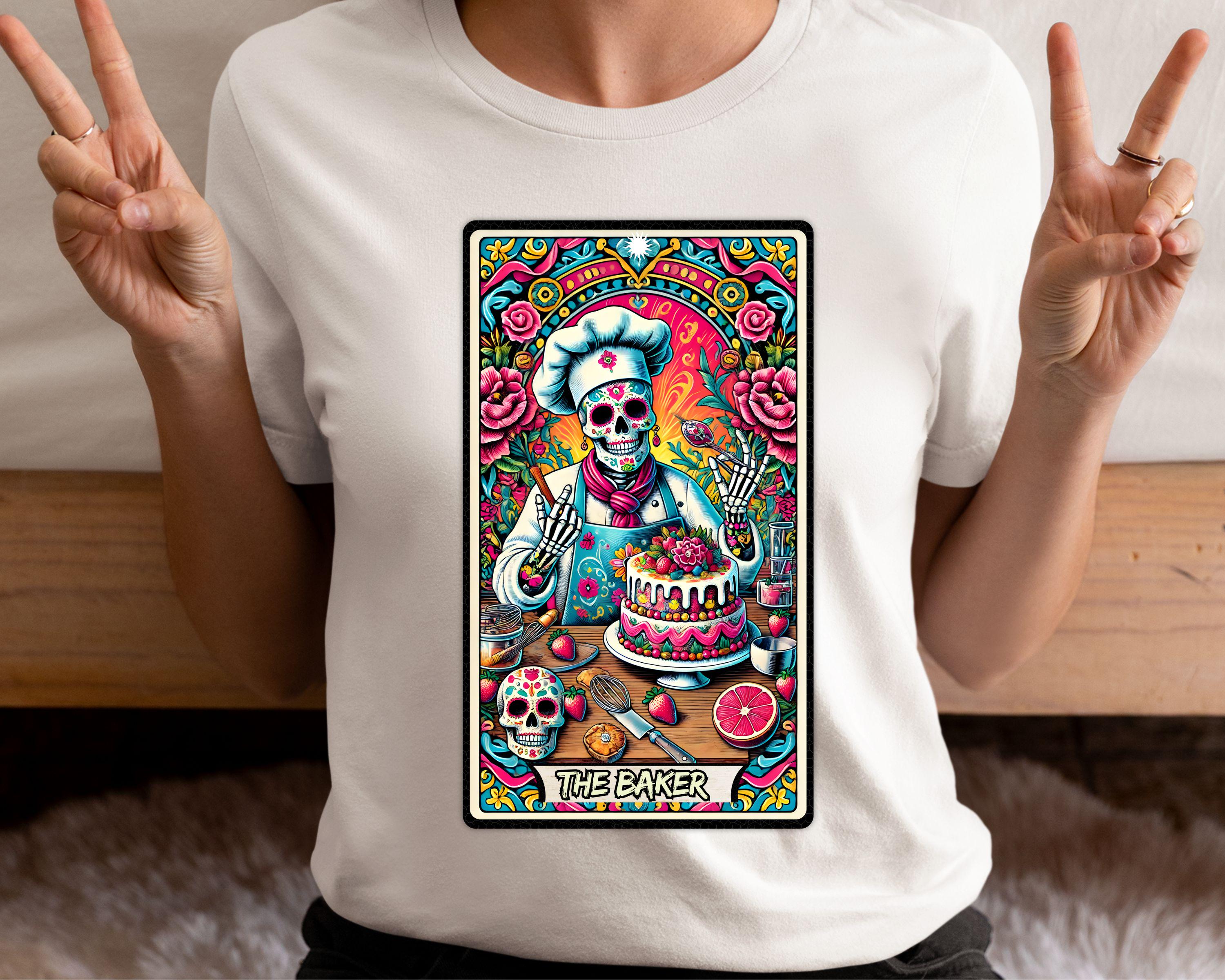 The Baker Tarot Card, Baking Skeleton Sublimation Design, Cooking Skull ...