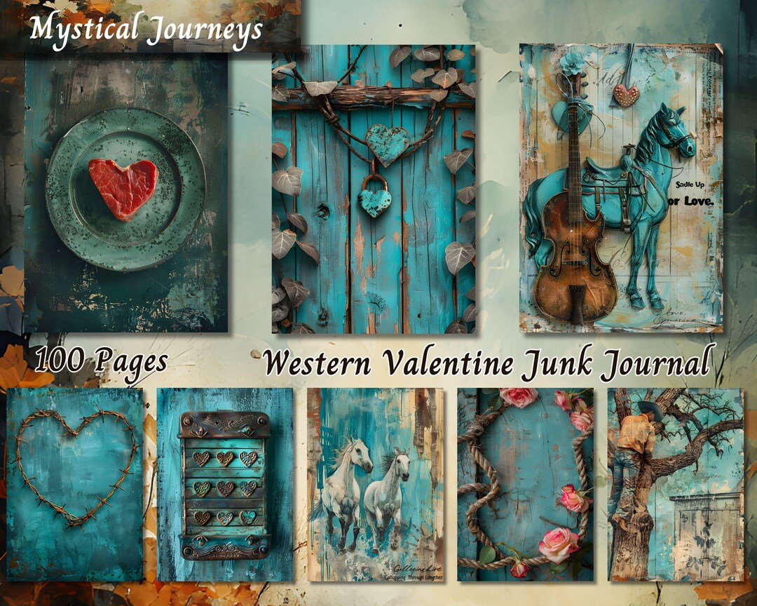 Western Valentine Junk Journal Kit, Printable Cowboy Love Ephemera ...