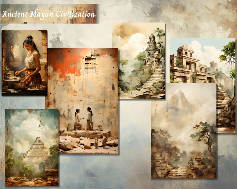 Big Journaling Bundle, Ancient Mayan Civilization Junk Journal Paper ...