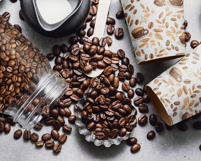 Coffee Digital Paper, Vintage Coffee Bean Junk Journal, Instant ...