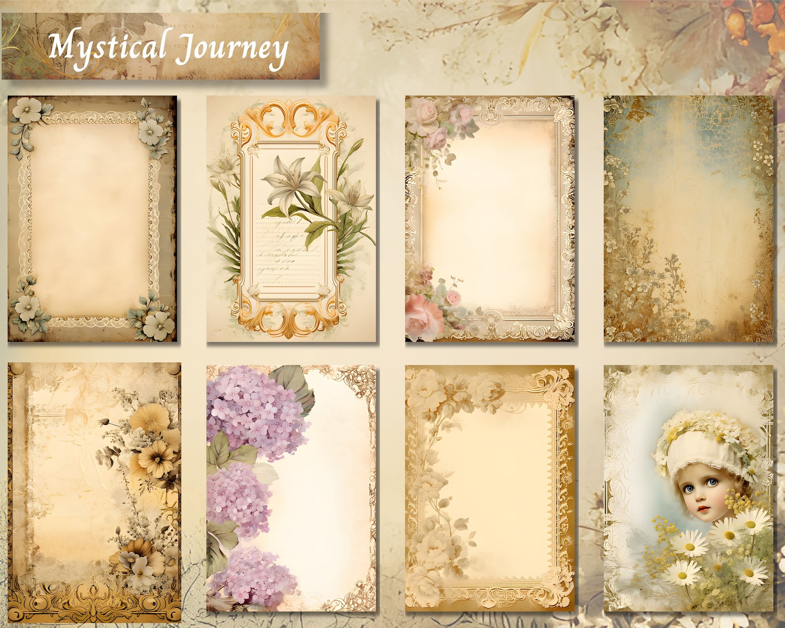 Old Postcards Junk Journal Kit, Vintage 1950s Victorian Printable ...