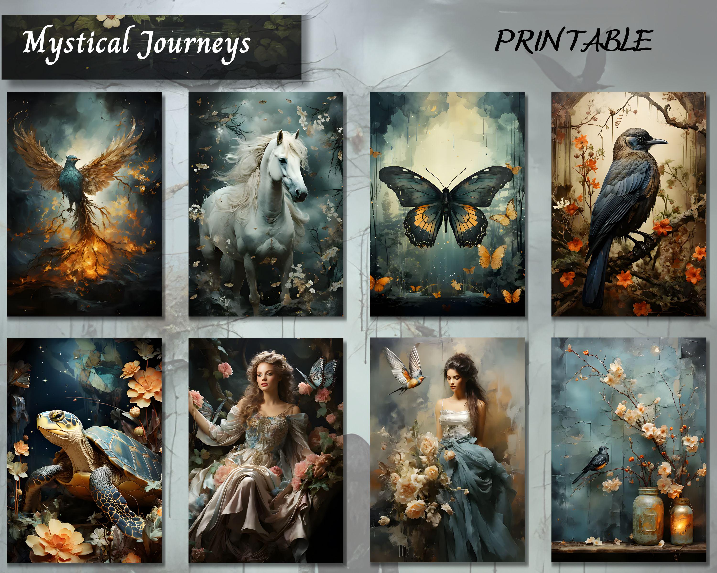 Mythical Creatures Junk Journal Paper, Mythical Ephemera Shabby Chic ...