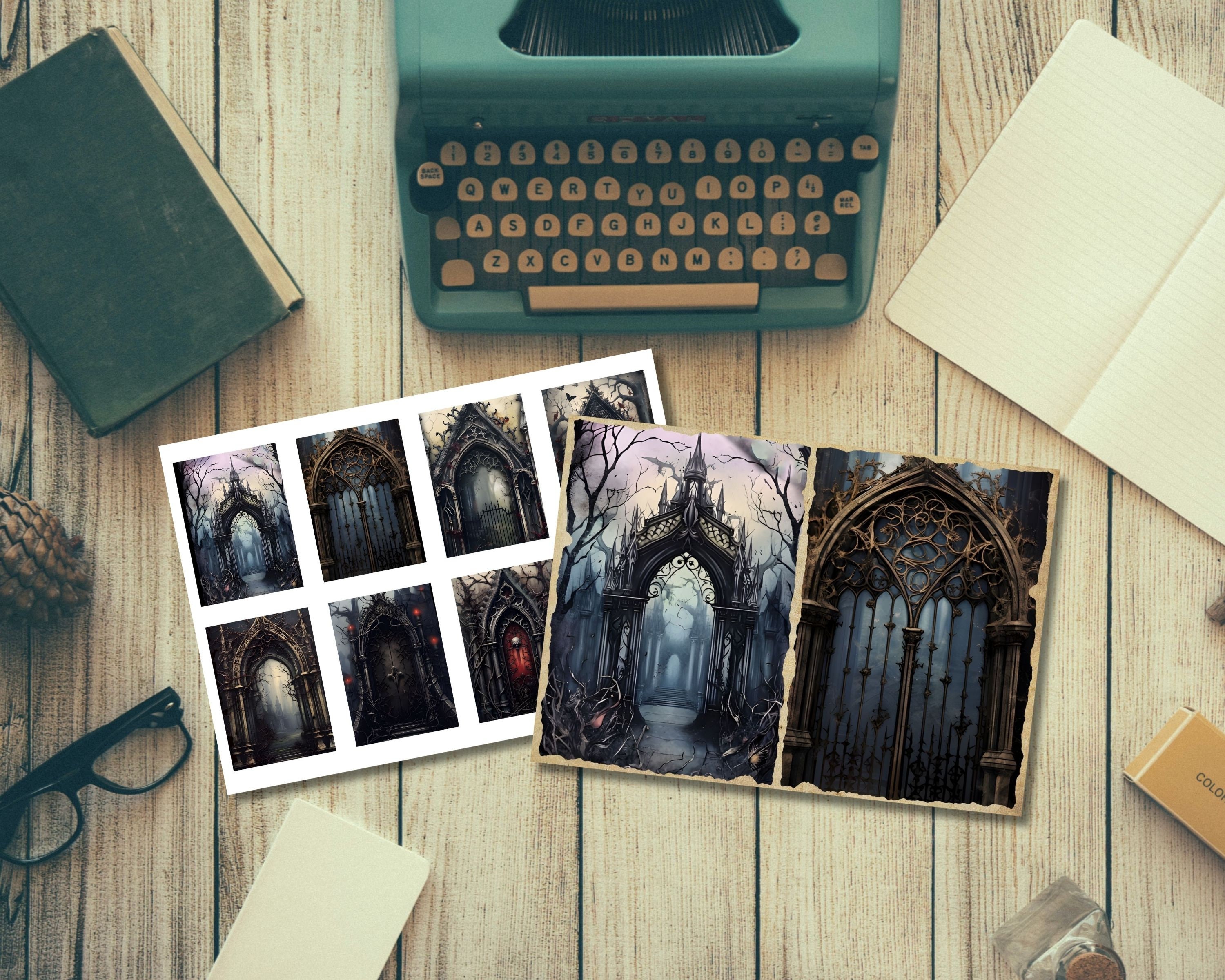 Gothic Gate Junk Journal Kit, Digital Mixed Media, Horror Printable ...