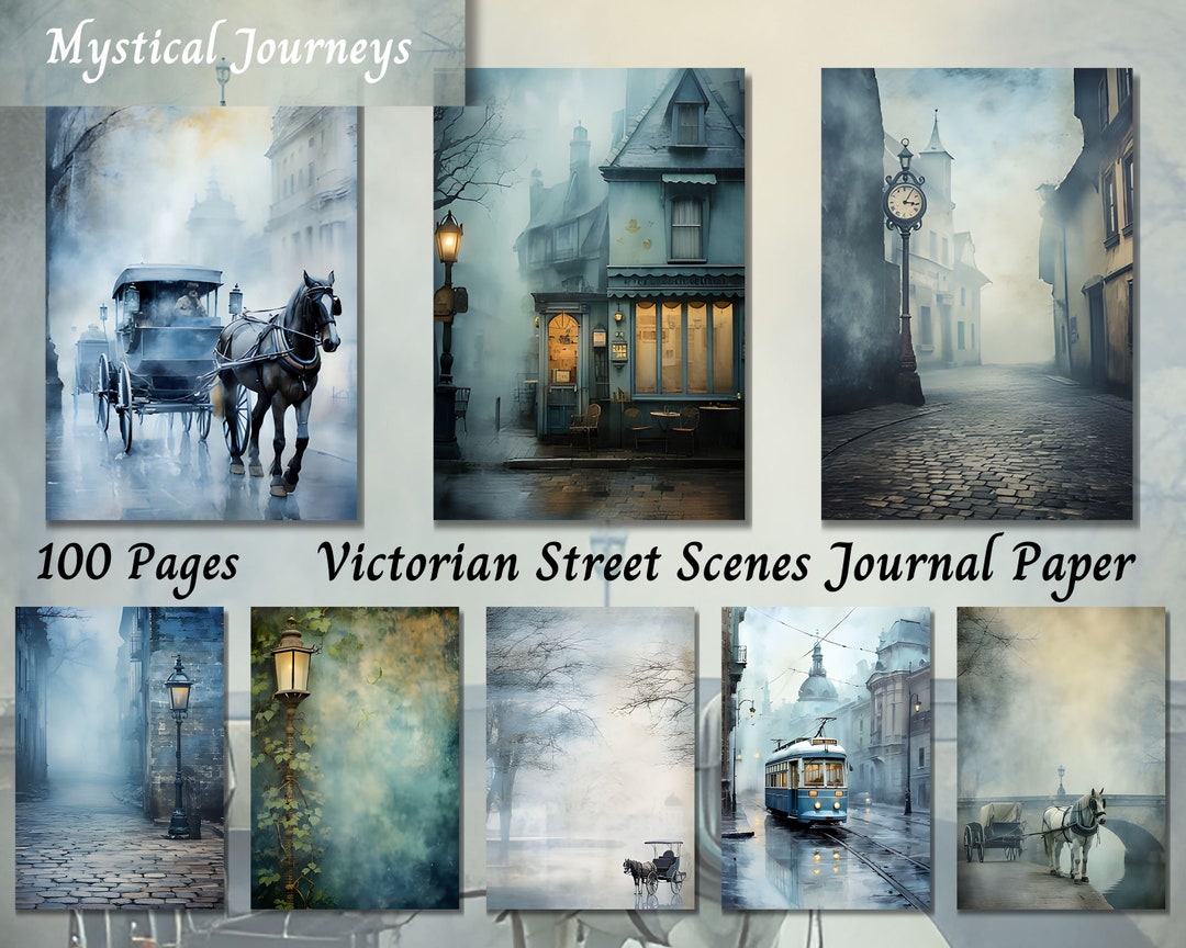 Victorian Street Scenes Junk Journal Paper, Vintage City Digital ...