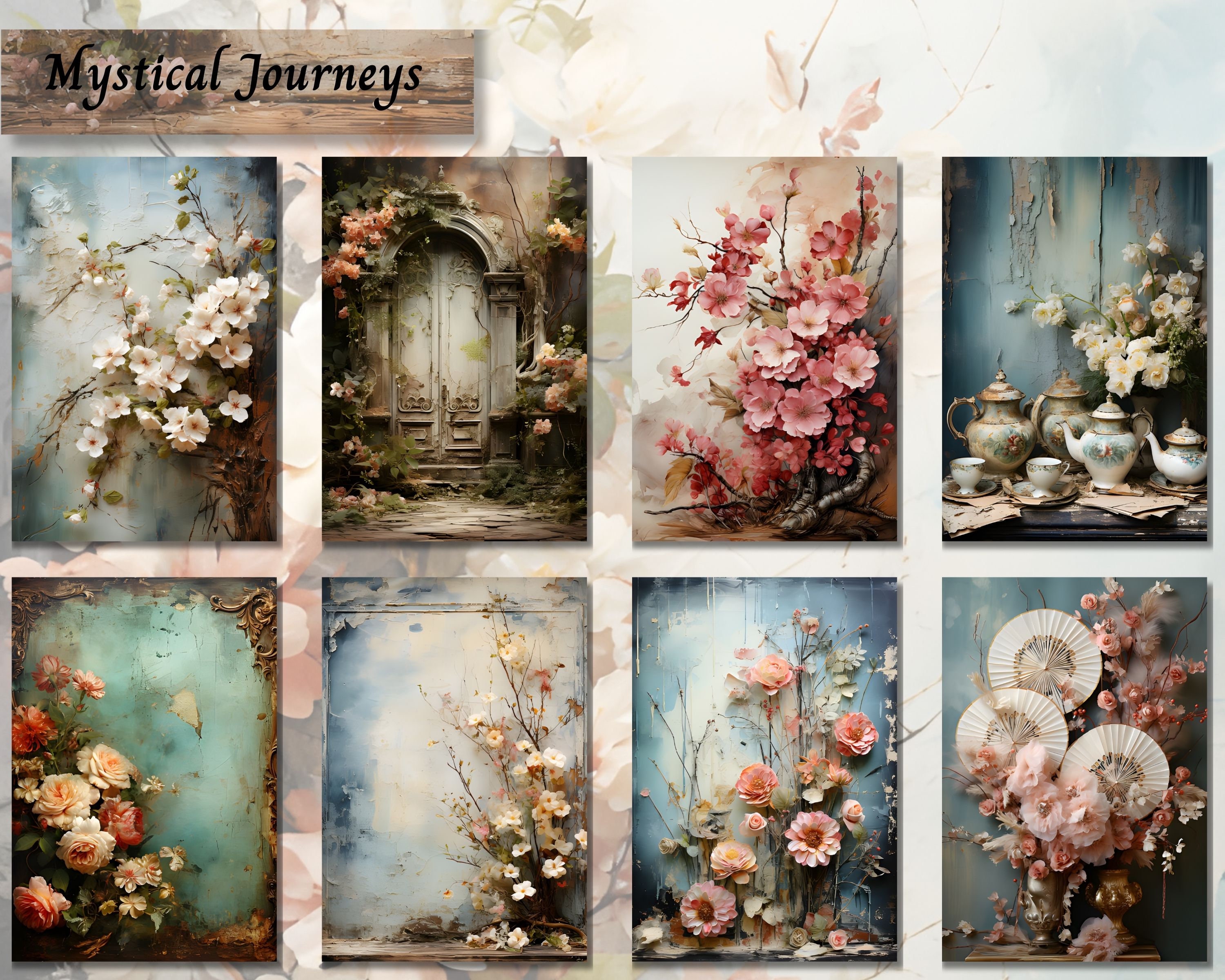 Shabby Chic Junk Journal Kit Paper, Digital Watercolor Junk Journal ...