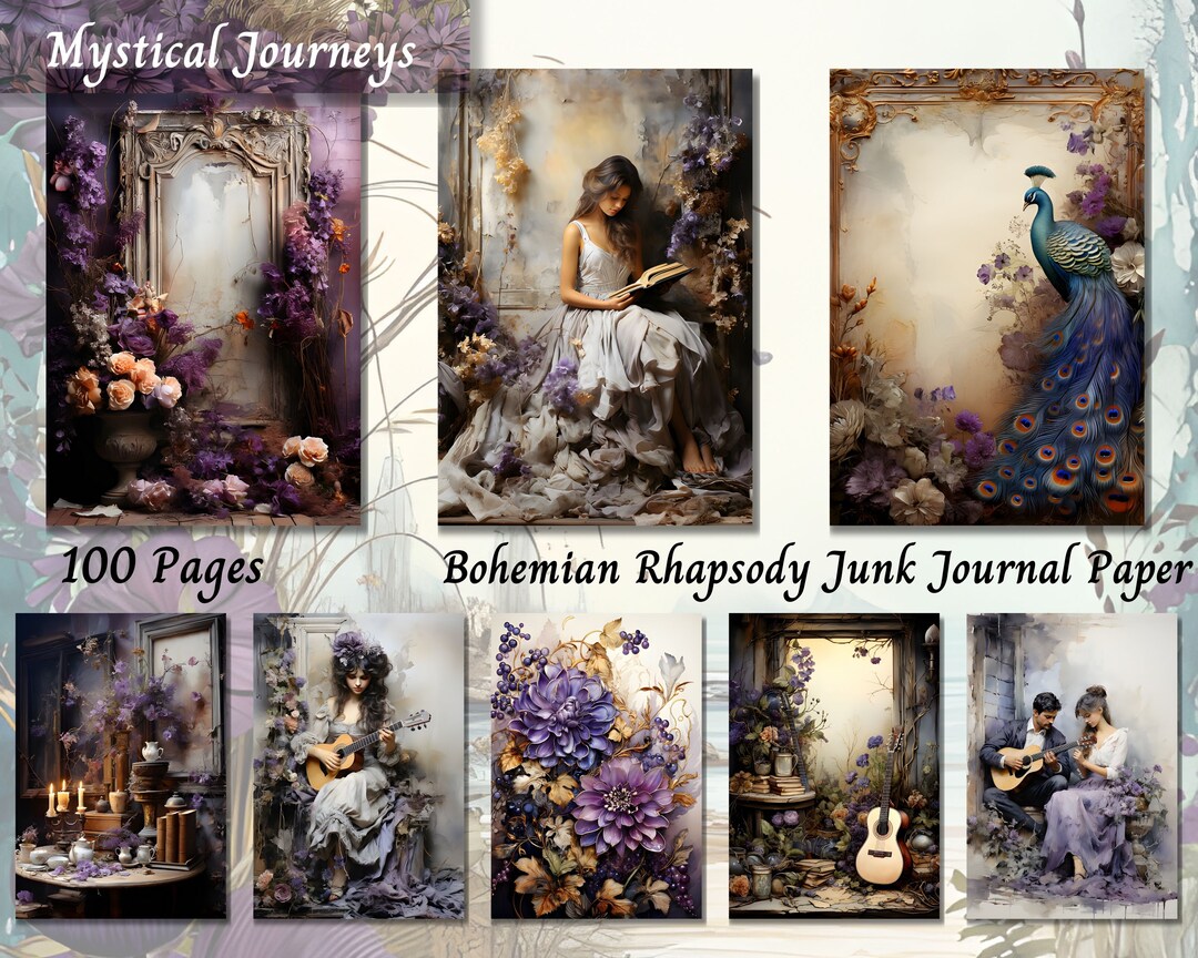 Bohemian Rhapsody Junk Journal Paper, Vintage Printable Ephemera ...
