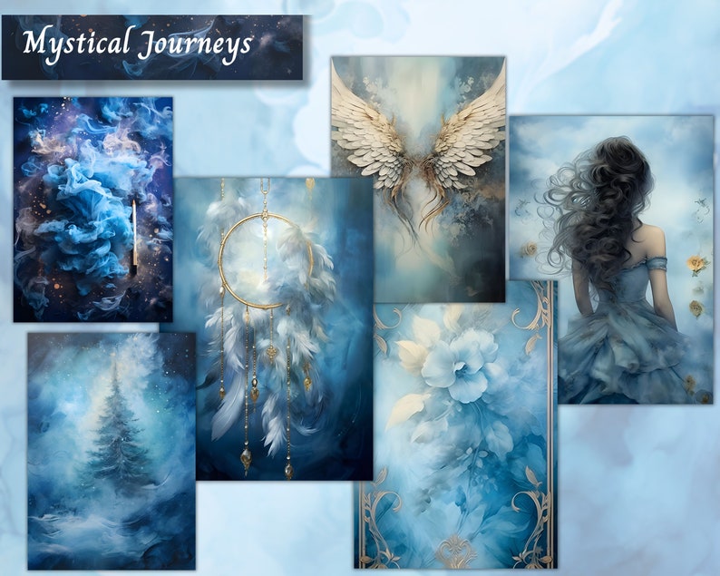 Blue Journal Paper, Shabby Chic Printable Watercolor Journal Pages ...