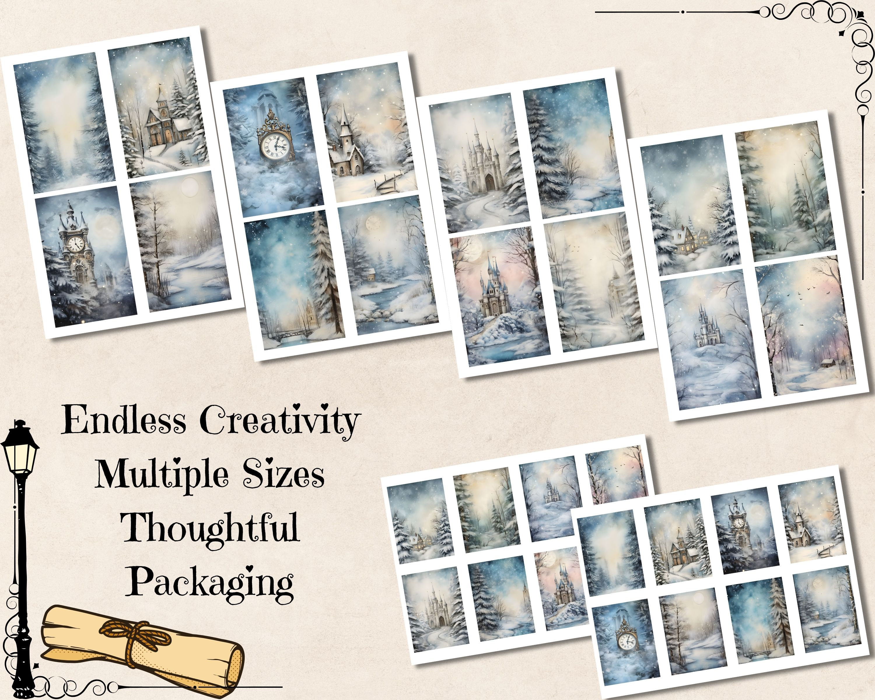 Winter Wonderland Junk Journal Pages JPG, Snow Journaling Kit, Mixed ...