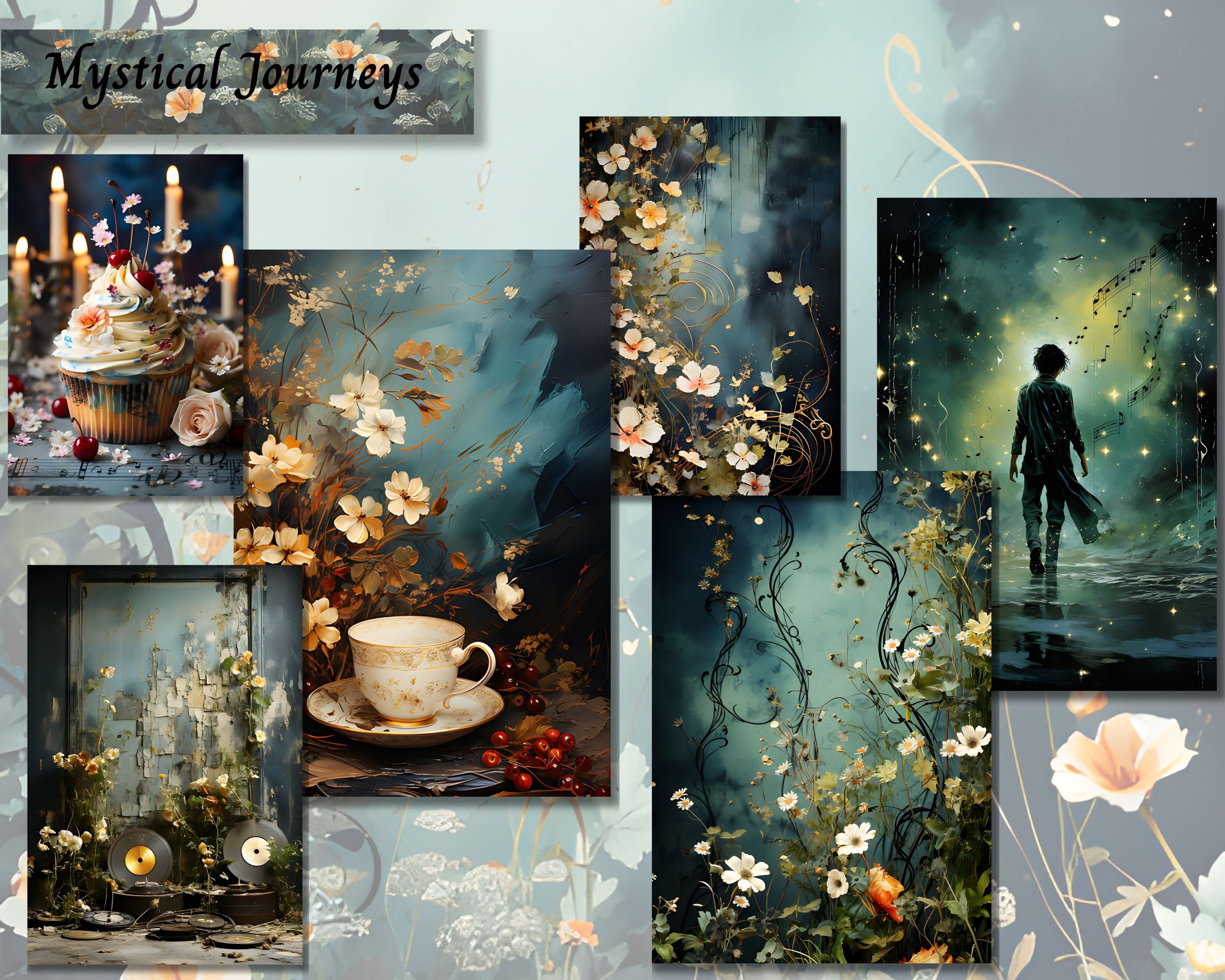 Music Notes Junk Journal Kit JPG, Watercolor Digital Musical Shabby ...