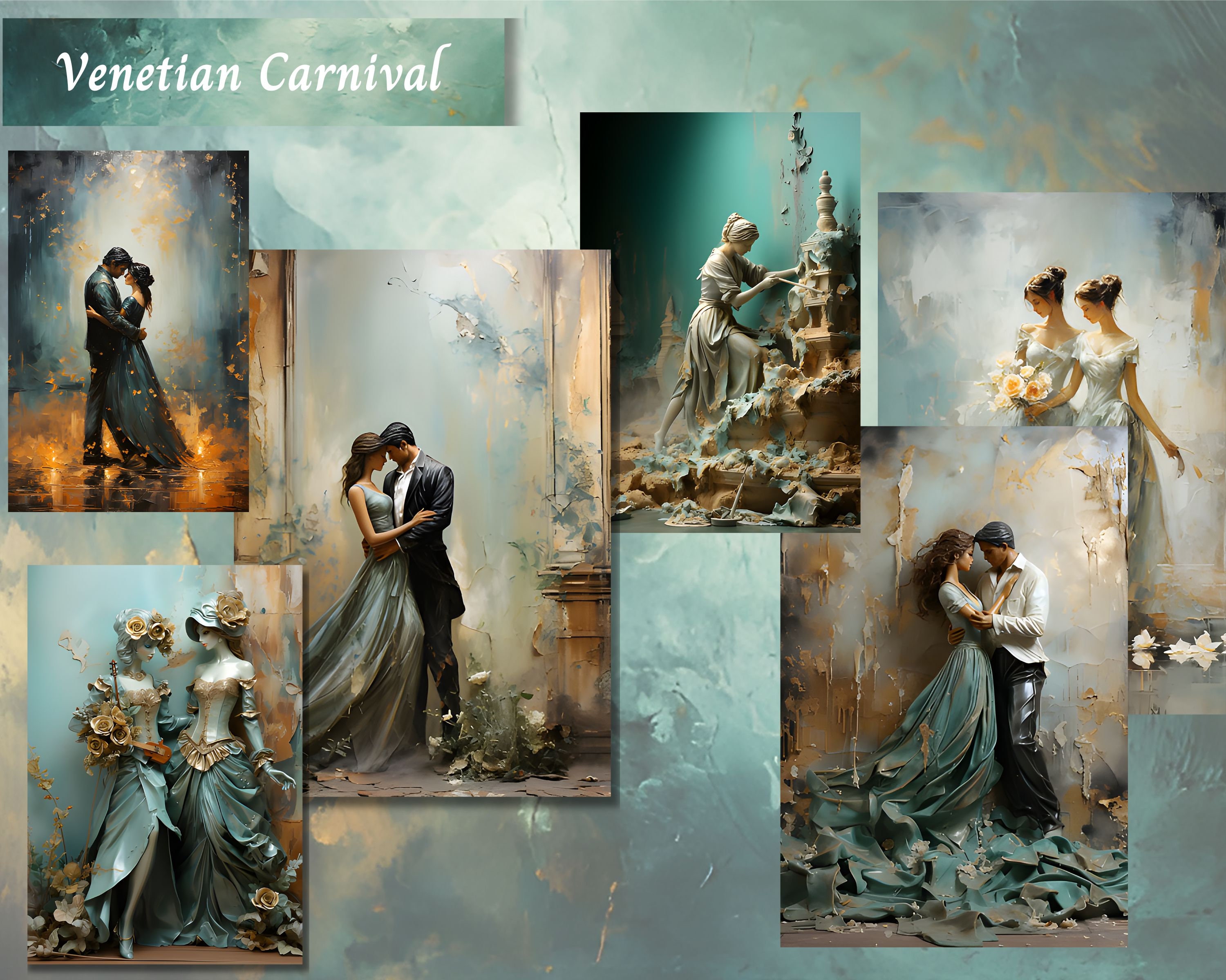 Venetian Carnival Junk Journal Paper, Vintage Printable Ephemera ...