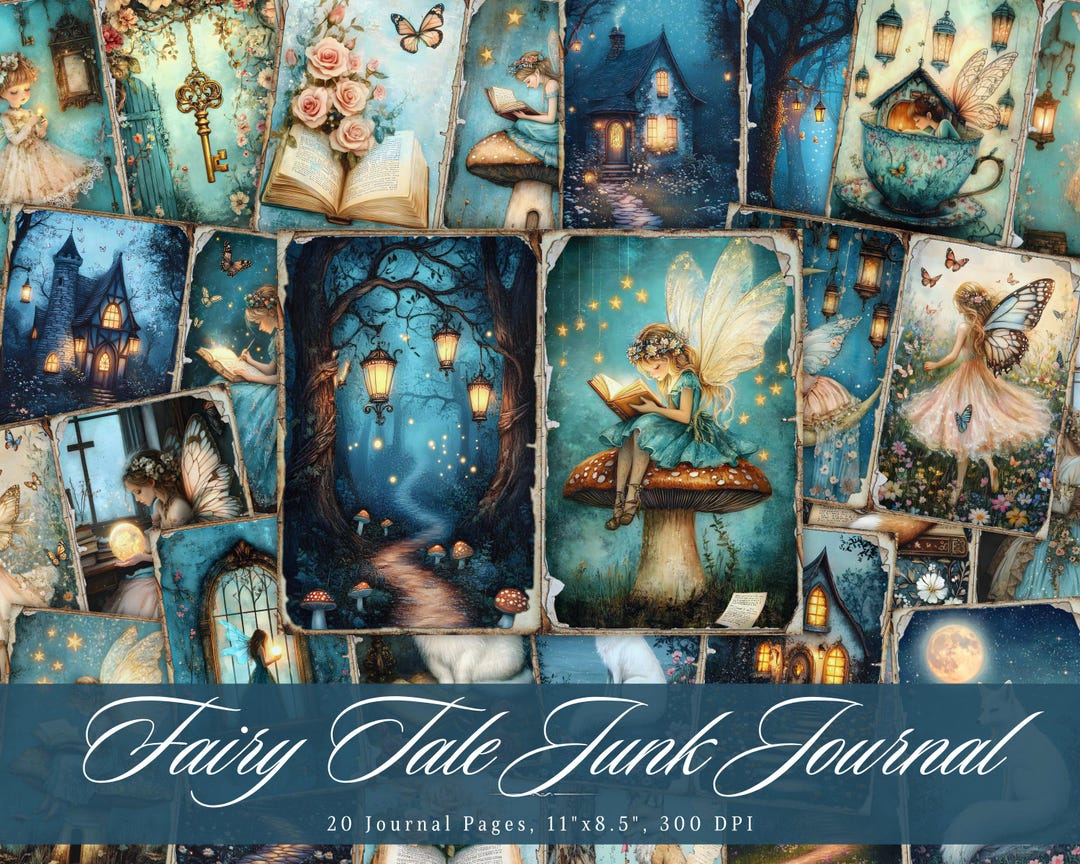 Fairy Tale Junk Journal, Mythical Printable Ephemera, Fairies Shabby ...