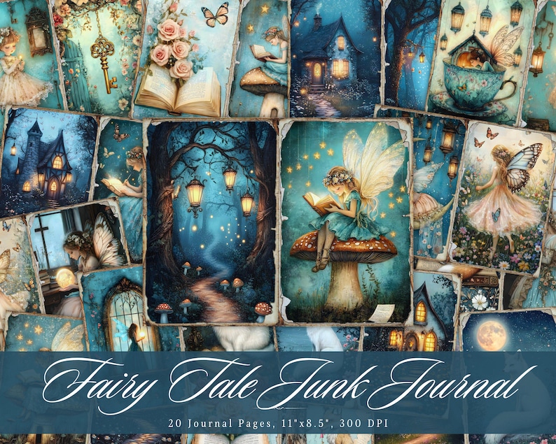 Fairy Tale Junk Journal, Mythical Printable Ephemera, Fairies Shabby ...