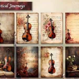 Music Theme Junk Journal Paper, Vintage Song Sheet Printable Ephemera ...