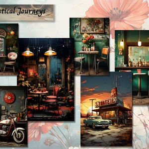 Retro Vibes Junk Journal Kit Paper, Shabby Chic Digital Vintage ...