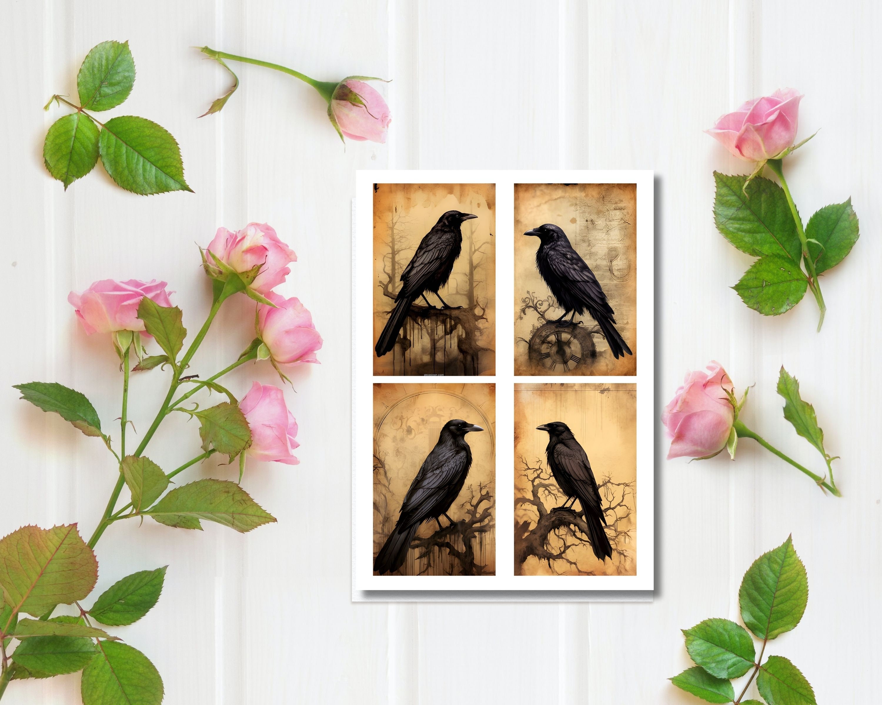 Black Raven Crow Junk Journal Kit, Bird Mixed Media, Journaling Kit ...