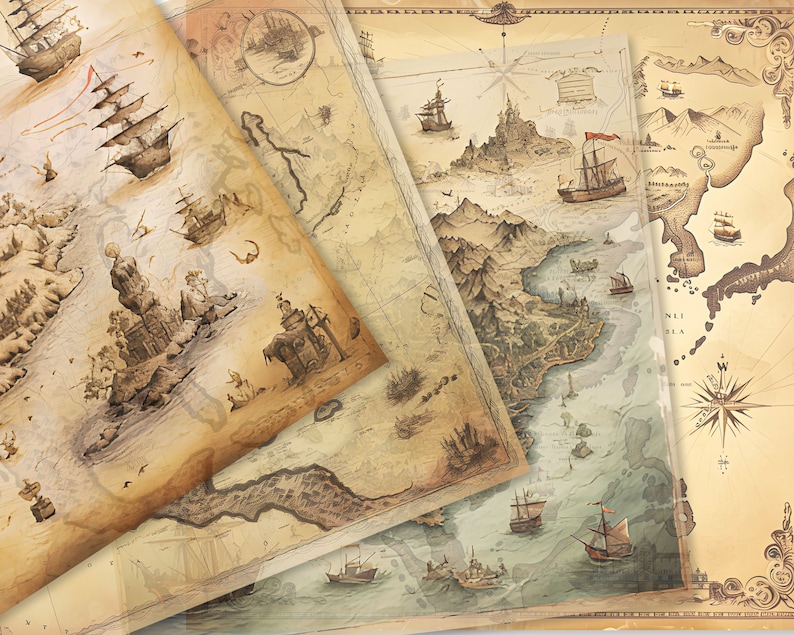 Antique Maps Digital Paper, Vintage World Map Printable, Old Paper ...