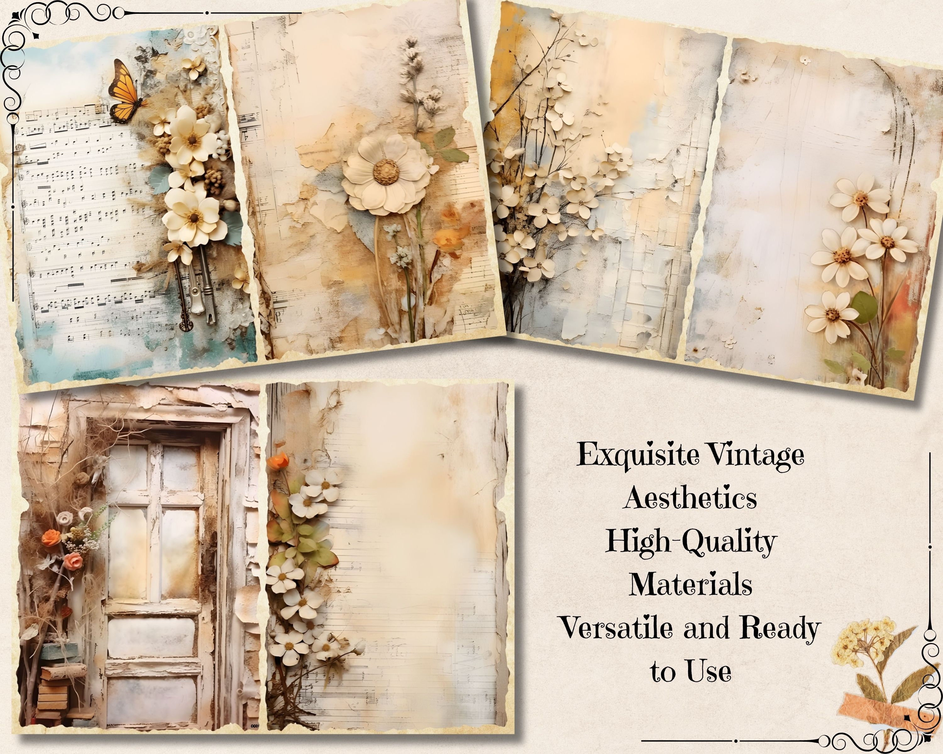 Rustic Style Junk Journal Kit, Printable Ephemera Page, Digital Mixed ...