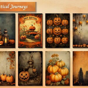 Vintage Halloween Junk Journal Paper, Creepy Pumpkin Printable Ephemera ...