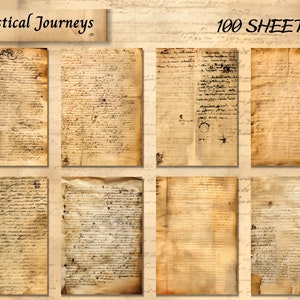 Vintage Handwritten Junk Journal Pages, Printable Writing Antique Old ...