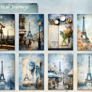 Map of Paris Junk Journal Paper, France Digital Watercolor Printable ...