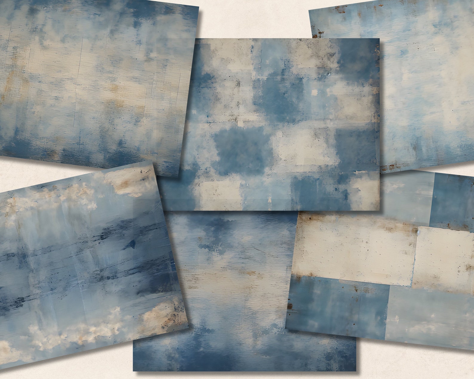 Vintage Blue Texture Junk Journal Kit, Old Blue Texture Journal ...