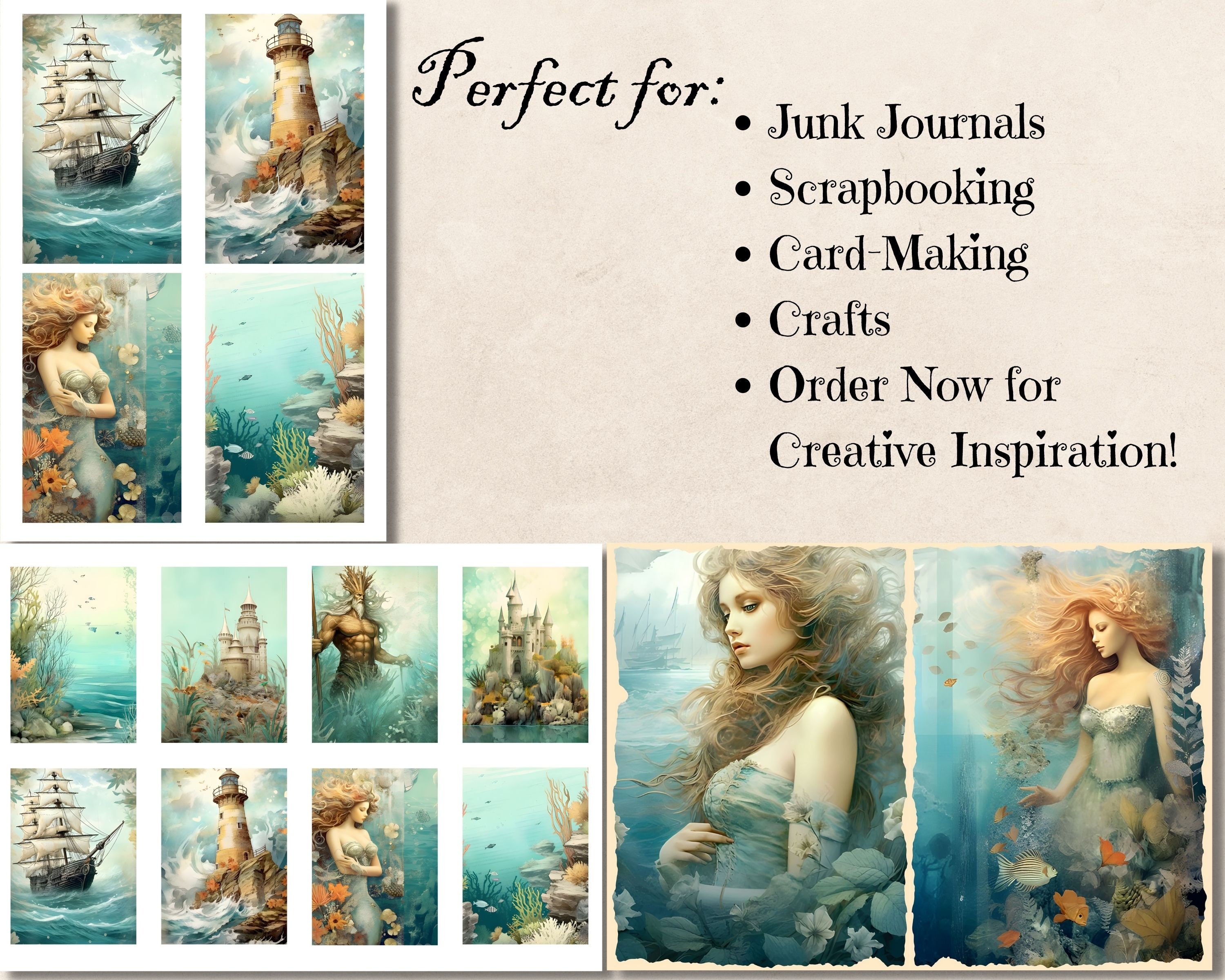 Junk Journal Kit, Homemade Journaling Kit, Printable Ephemera, Shabby ...