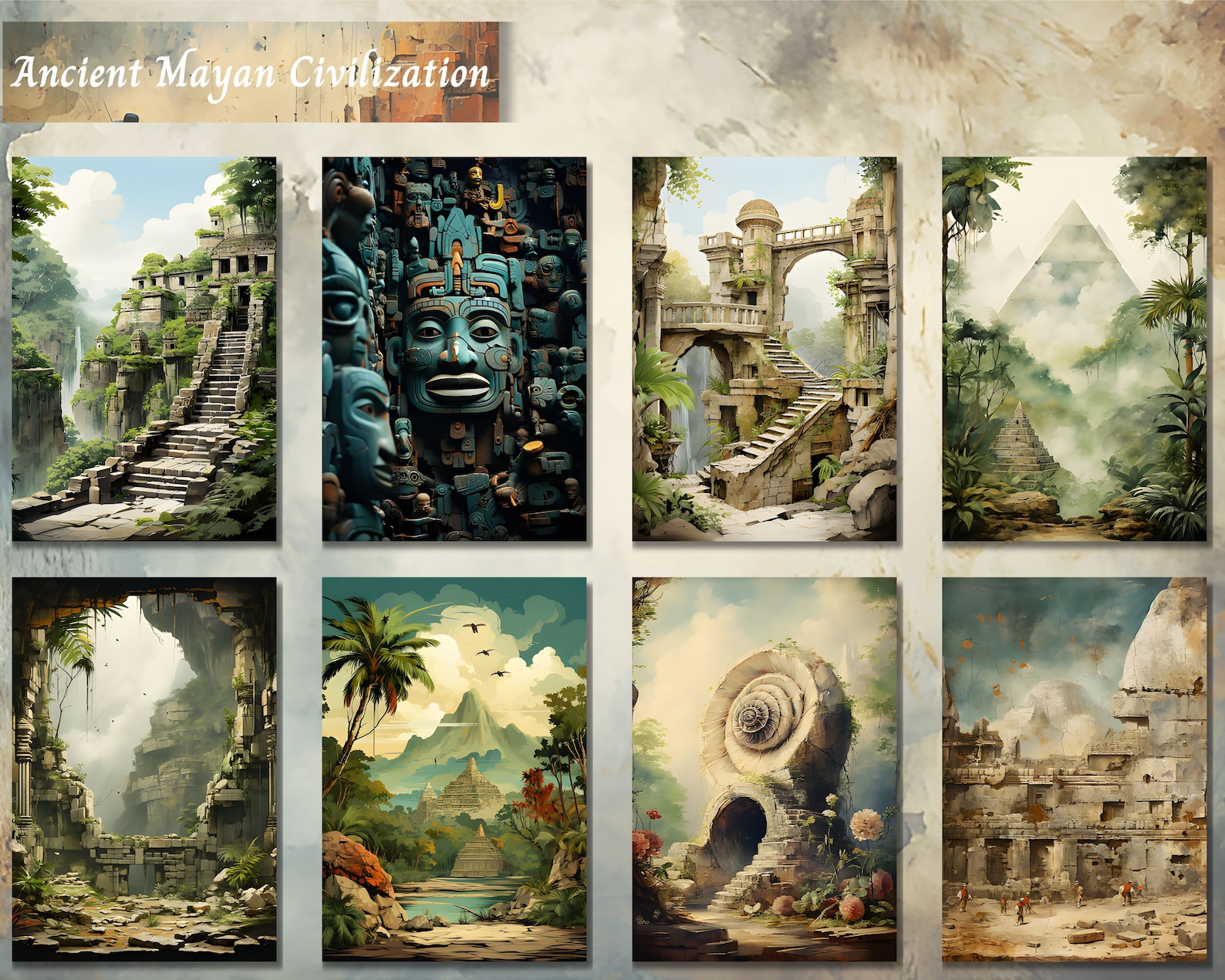 Big Journaling Bundle, Ancient Mayan Civilization Junk Journal Paper ...