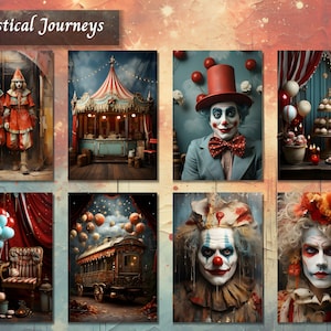 Red Carnival Circus Junk Journal Paper, Journaling Kit, Printable ...