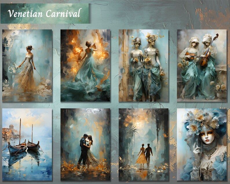 Venetian Carnival Junk Journal Paper, Vintage Printable Ephemera ...