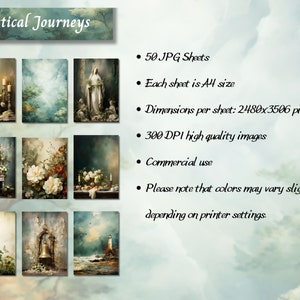 Faith Paper Junk Journal Kit, Christianity Digital Ephemera Watercolor ...