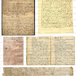 Handwritten Script Printable Paper, Vintage Journal Paper, Junk ...