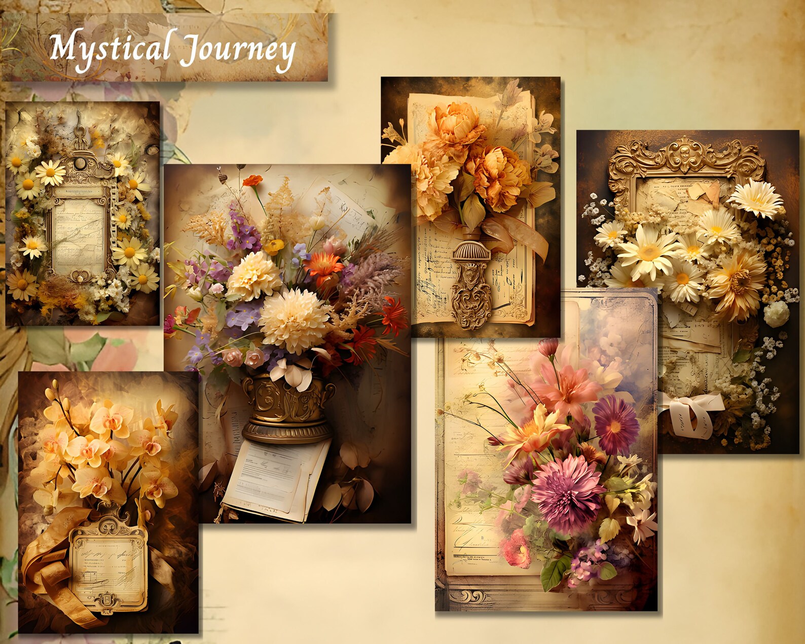 Old Postcards Junk Journal Kit, Vintage 1950s Victorian Printable ...