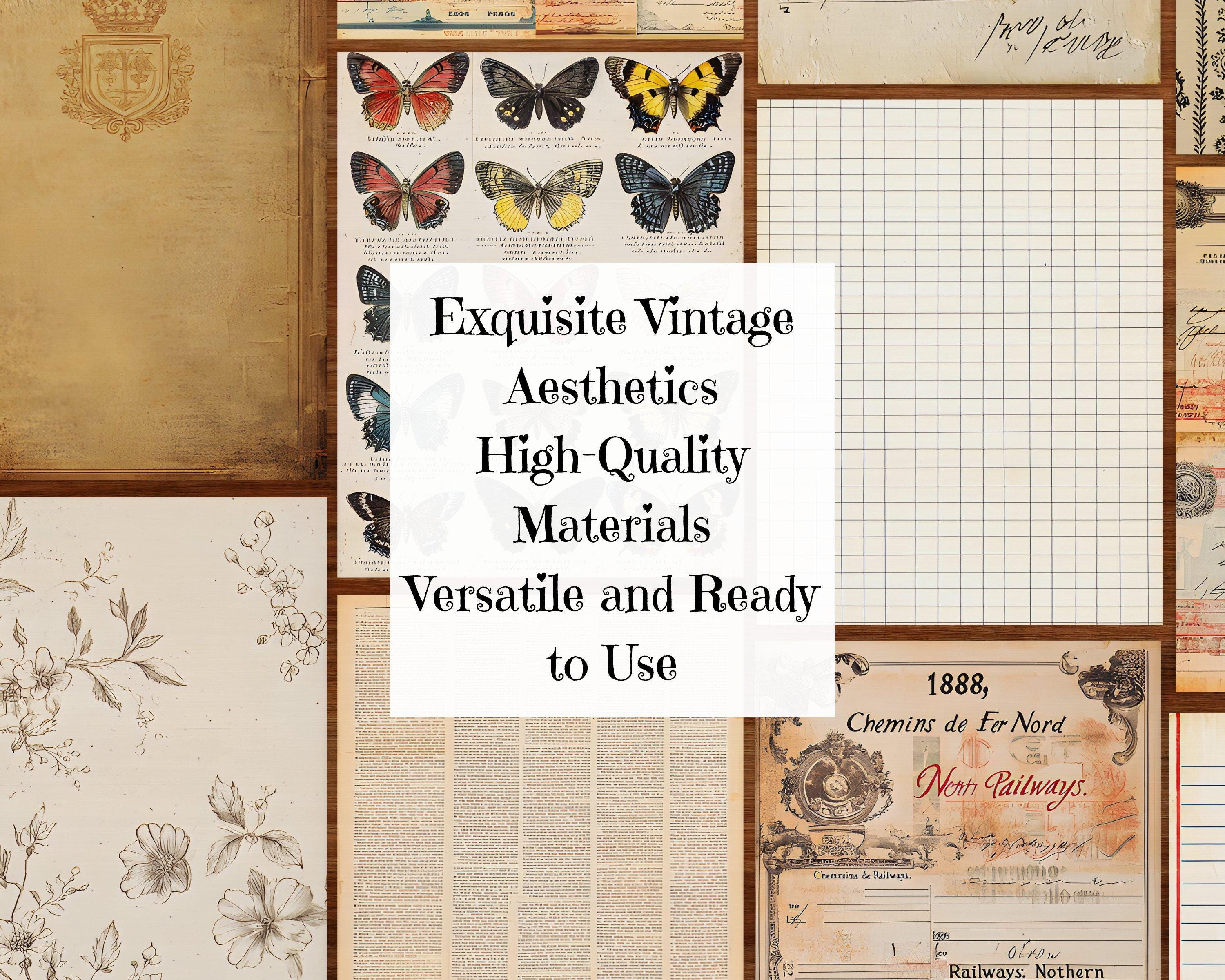 Junk Journal Filler Papers, Aged Beige Shabby Chic Printable Ephemera ...