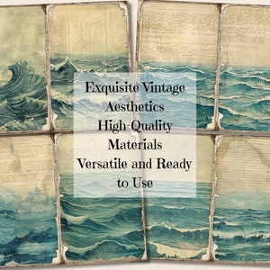 Lined Ocean Junk Journal Kit, Vintage Old Sea Printable Ephemera ...