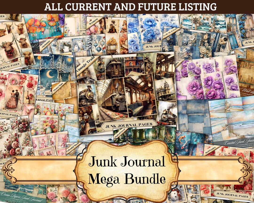 MEGA BUNDLE! 10,000+ Collection Junk Journal Pages, Digital Vintage ...