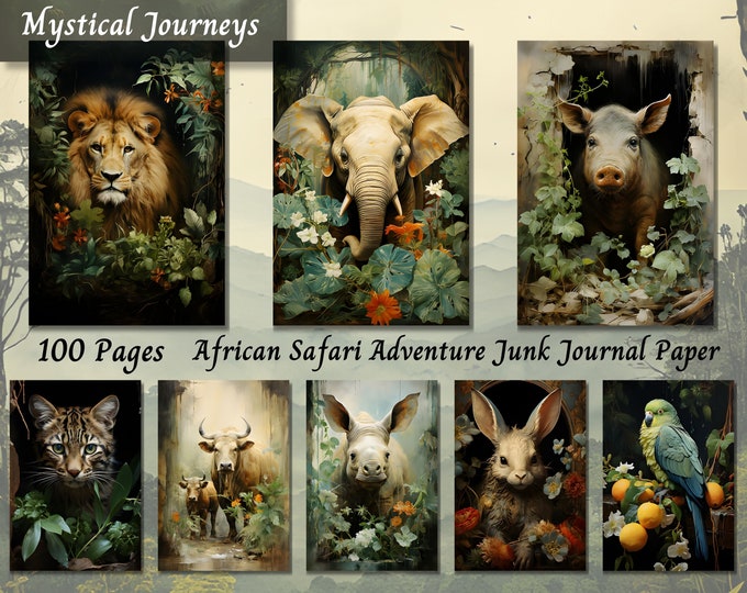 Printable Safari Phrases 36 Piece Set 1, Word Embellishments for Junk ...