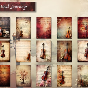 Music Theme Junk Journal Paper, Vintage Song Sheet Printable Ephemera ...