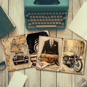 Gentlemen Junk Journal Kit, Vintage Era Printable Ephemera, Steampunk ...