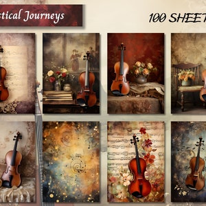 Music Theme Junk Journal Paper, Vintage Song Sheet Printable Ephemera ...