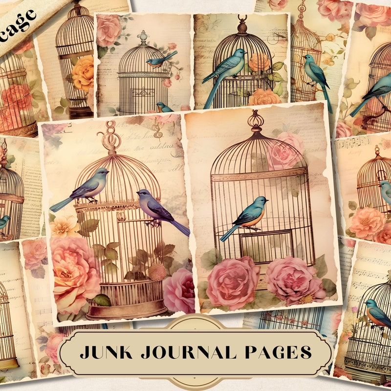 Birdcage Ephemera Printables - Etsy UK