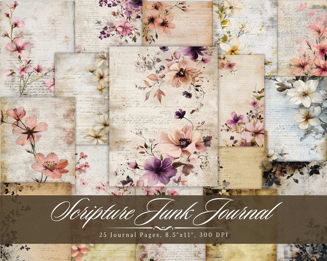 Scripture Junk Journal Paper, Vintage Written Printable Ephemera Page ...