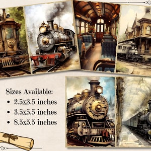 Vintage Train Junk Journal Kit, Printable Ephemera Pages, Shabby Chic ...