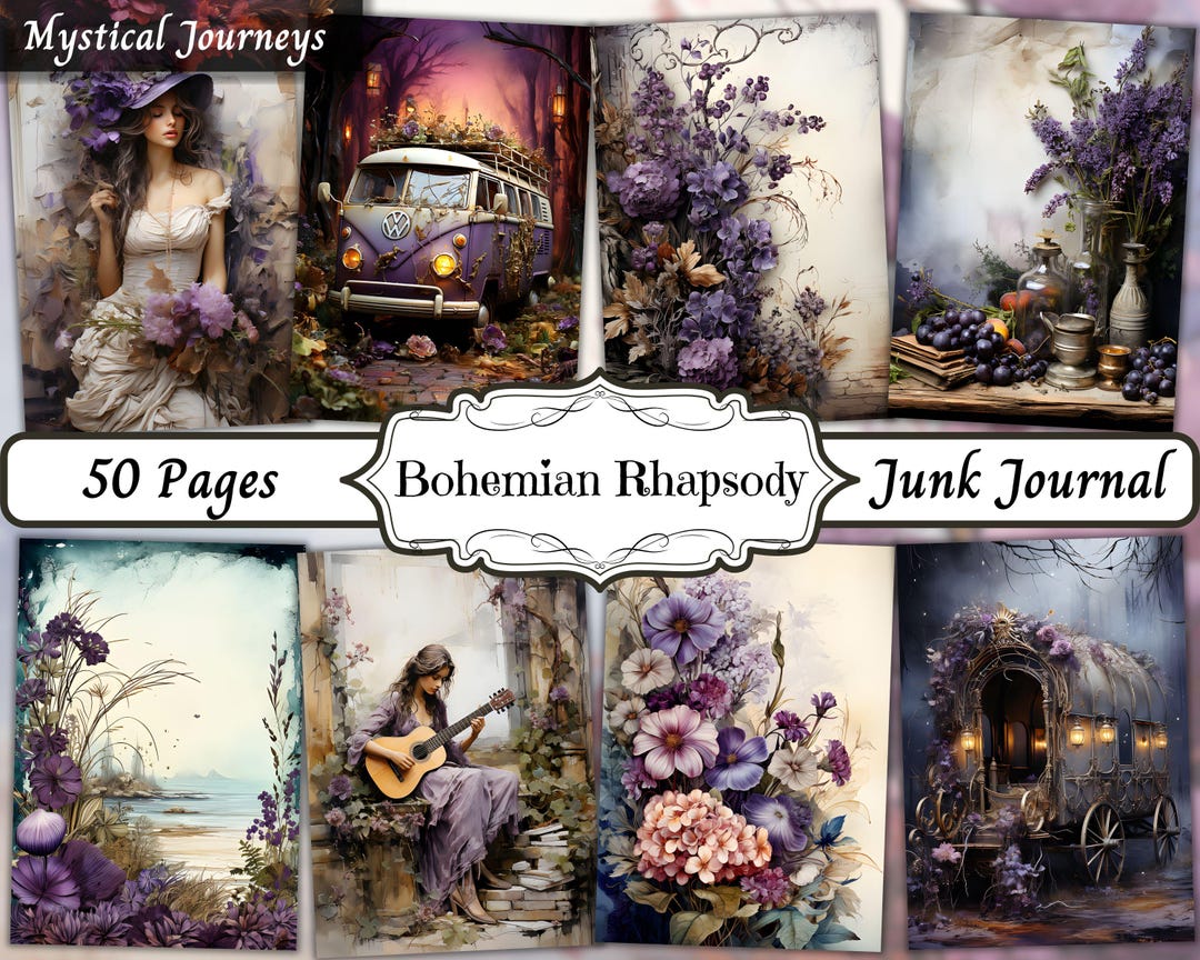 Bohemian Rhapsody Junk Journal Pages, Vintage Ephemera Printable ...