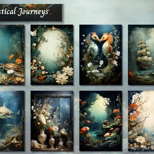 Under the Sea Junk Journal Paper, Shabby Chic Vintage Ocean Digital ...