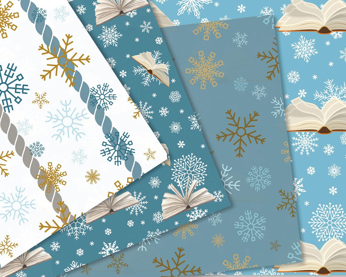Lazy Snowy Day Digital Papers, Winter Christmas Junk Journal Page, Xmas ...