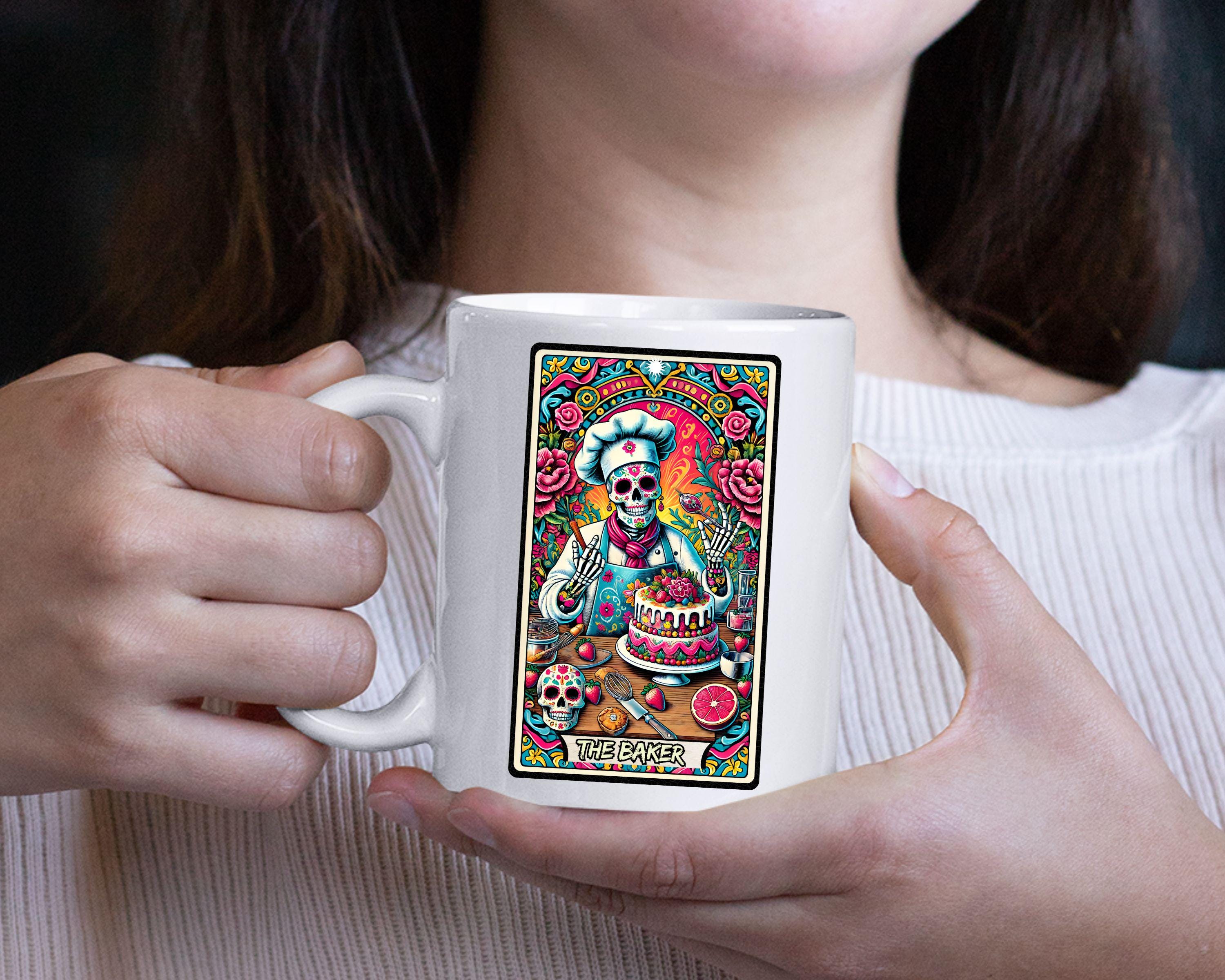 The Baker Tarot Card, Baking Skeleton Sublimation Design, Cooking Skull ...