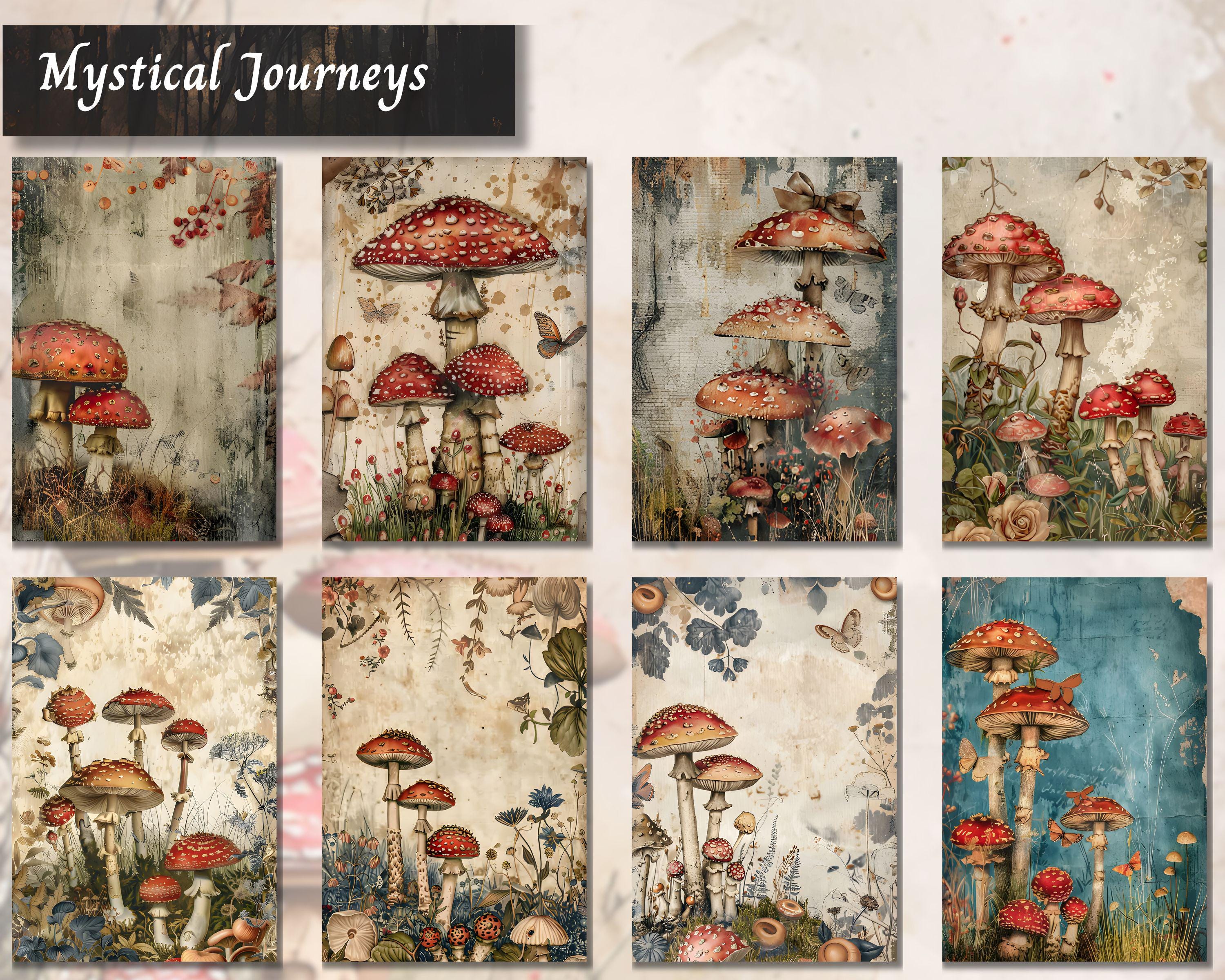 Mushroom Junk Journal Pages, Vintage Mushroom Ephemera Printable ...