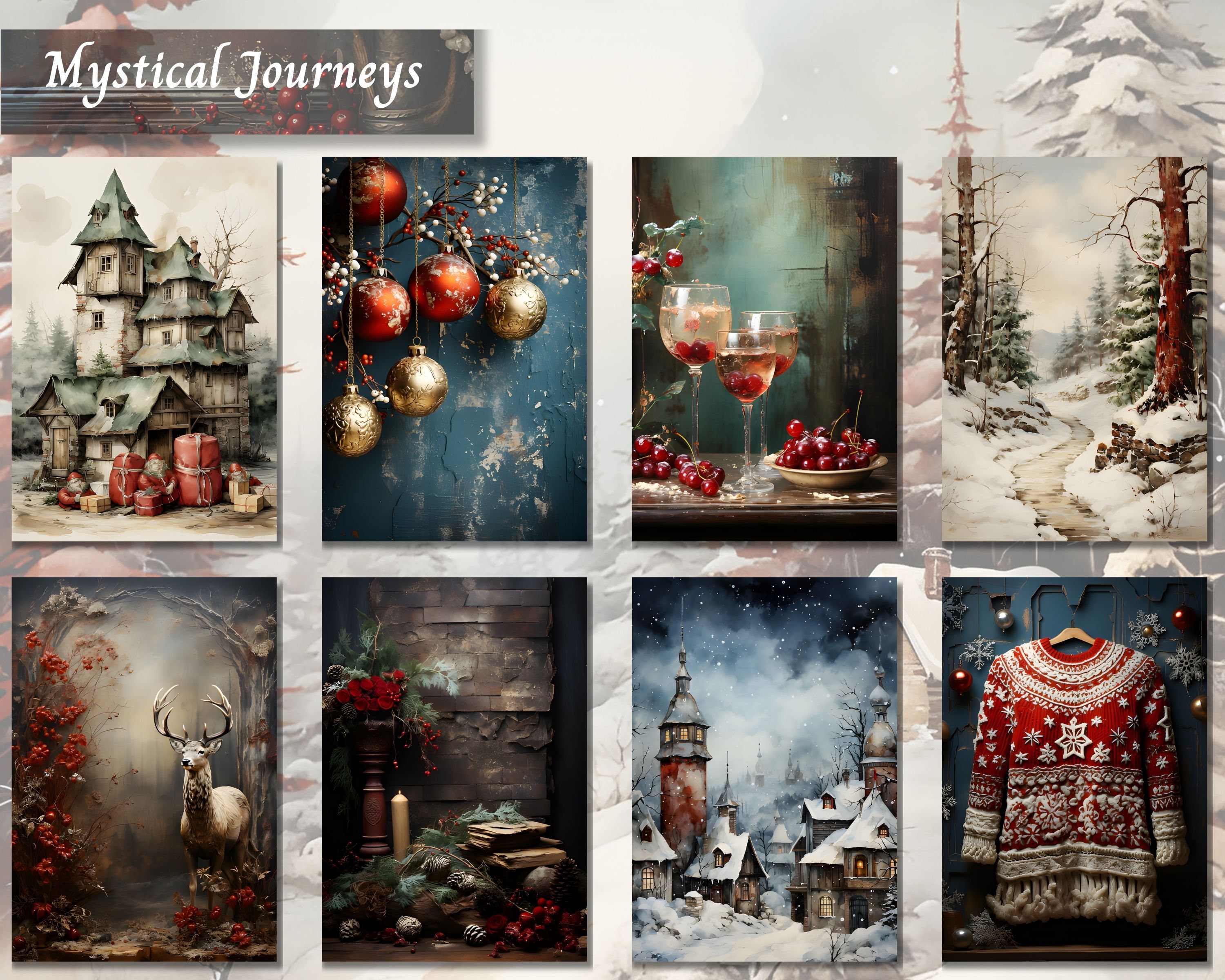 Christmas Junk Journal Pages Download Kit Ephemera, Wonderland Junk ...