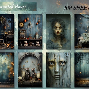 Big Journaling Bundle, Haunted House Junk Journal Paper, Halloween ...