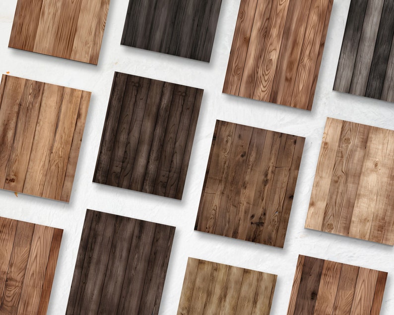 Seamless Wood Textures Digital Paper, Rustic Wooden Grain Texture ...